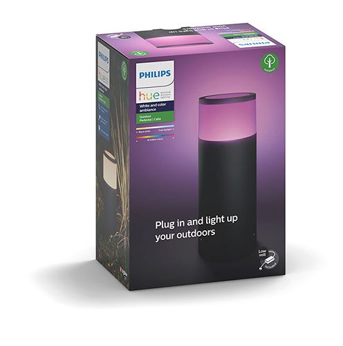 Philips Hue Outdoor Ambience Calla LED Light Starter Pedestal Black 8W ...