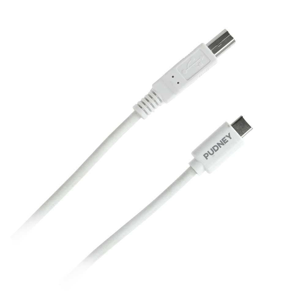Pudney USB C Plug to USB B Plug V2.0 2 Metre White - Cables - Connected
